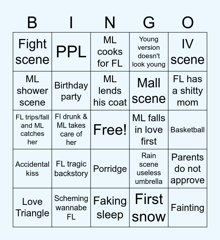 First Frost Bingo Card