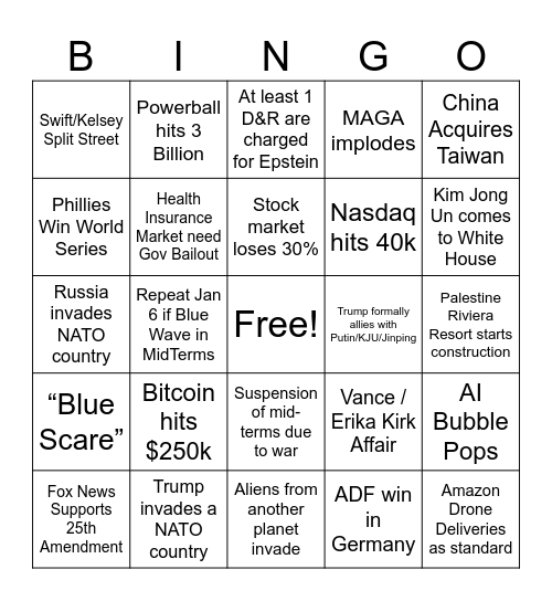 2026 Bingo Card