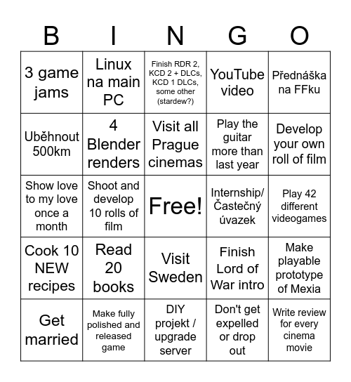 Goals 2026 Bingo Card