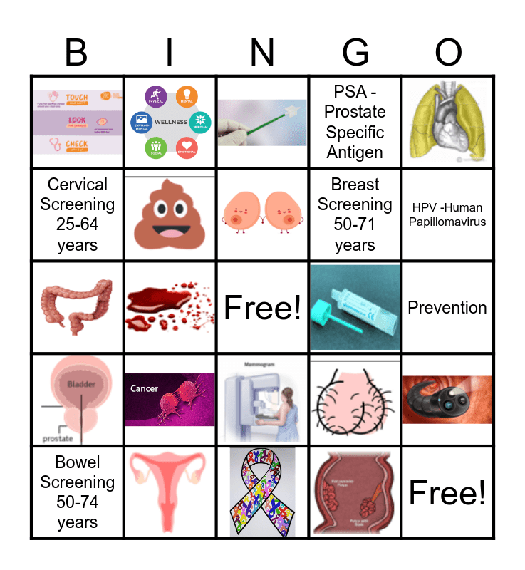 Cancer Awareness Bingo Card