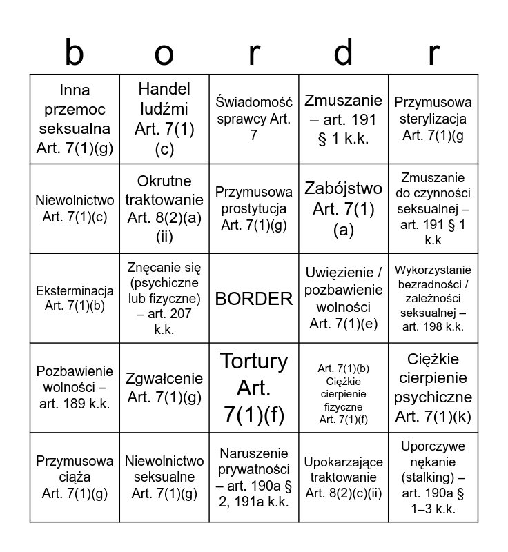 Border kicia bing (definicje zbrodni MTK + definicje zbrodni z prawa ...