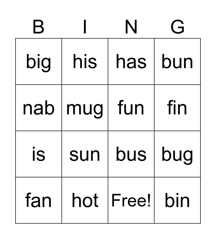 Yellow Series Bingo Card