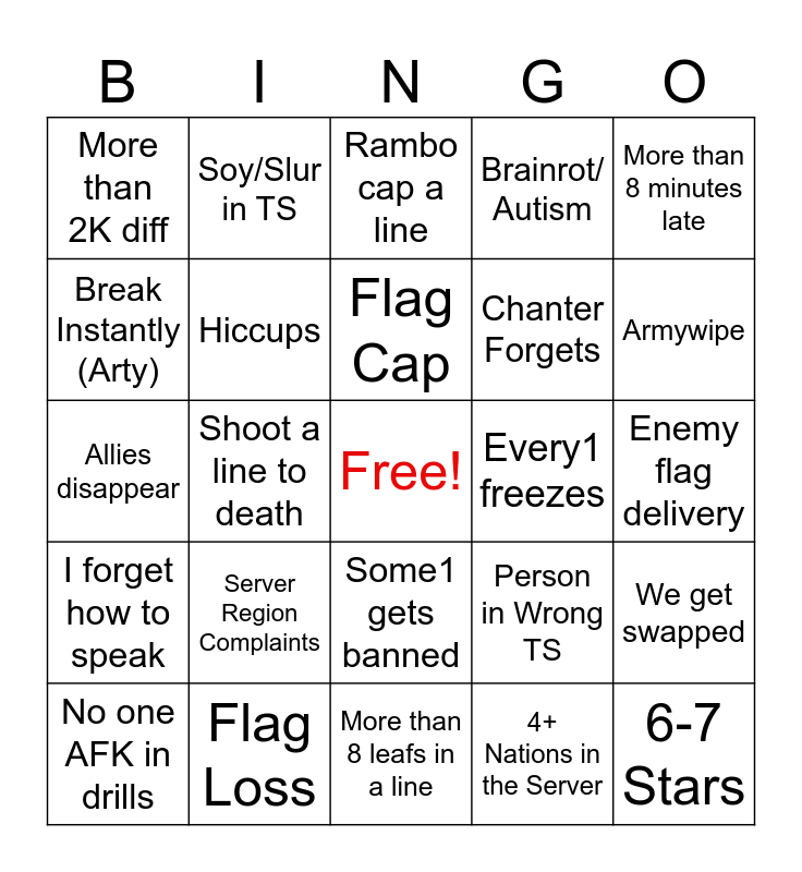 MegaIS12 leading Bingo Card