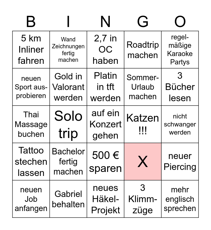 2026 Bingo Card