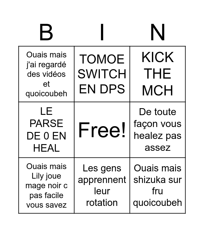 KIKI Bingo Card