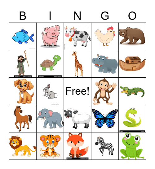Noah’s Ark BINGO Card