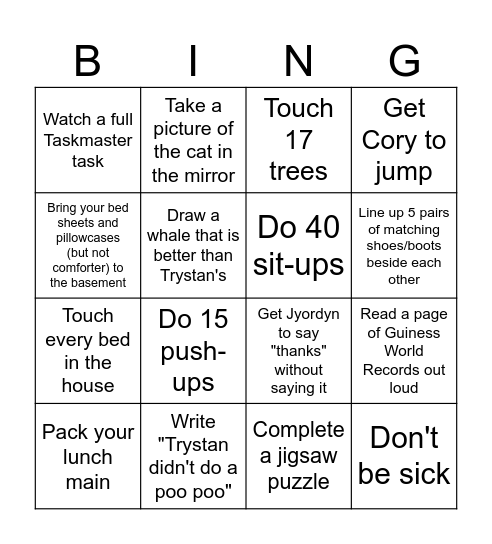 Part 1 Bingo Card