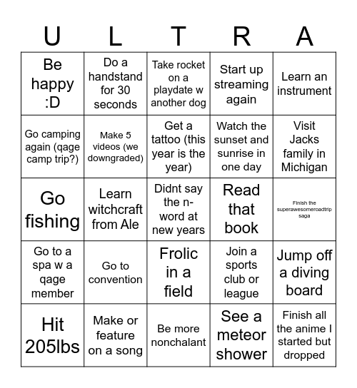 PLUS ULTRAAAA Bingo Card