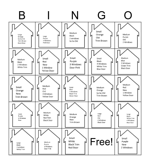 Realtor Activity Bingo Card
