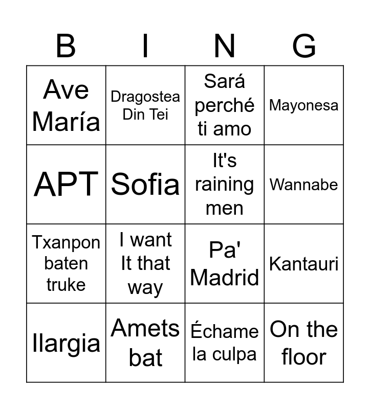 Bingo Card