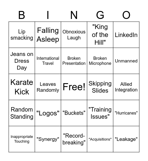 2026 Bingo Card