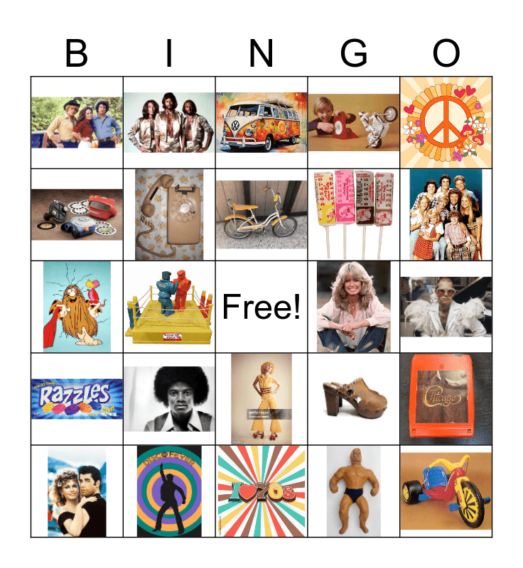 70s Bingo Card