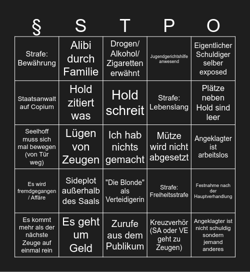 Hold Bingo Card