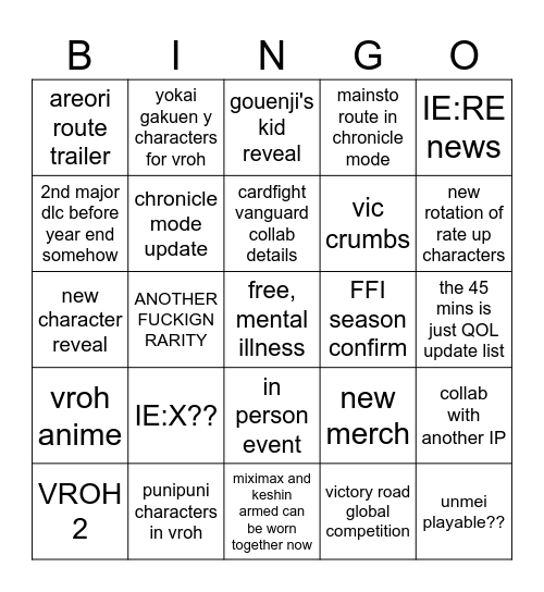 WHAT HAPPENS IN INADAI Bingo Card