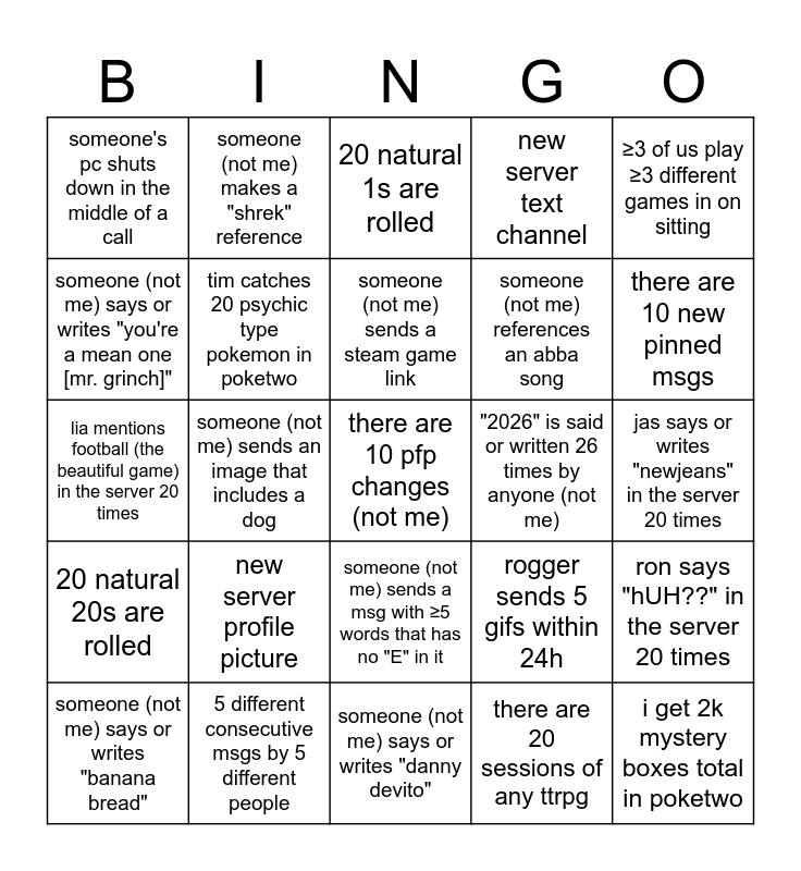 SUPER-DUPER SPECIFIC SECRET BAKED BUNCH BINGO BANGO (2026) Bingo Card