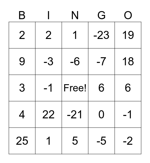 Bingo Card
