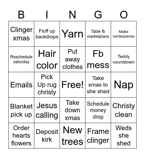 Ttttf Bingo Card