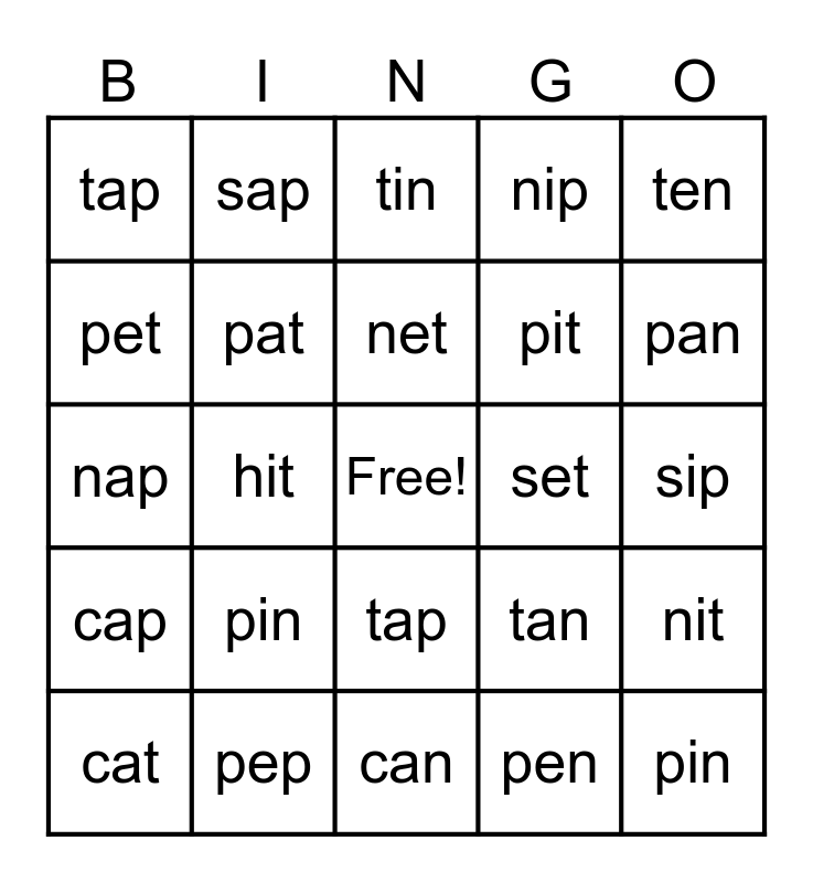 Step 1.1 L6-10 Bingo Card