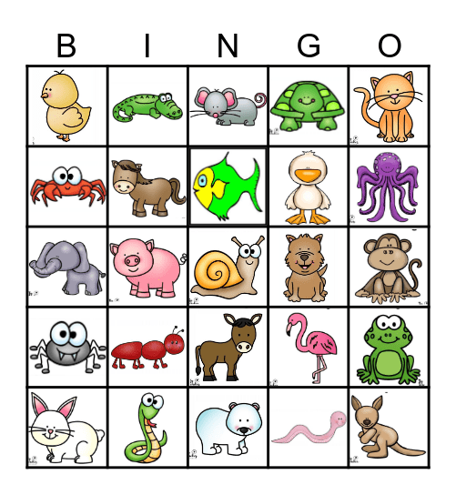 Animal Walks Bingo Card