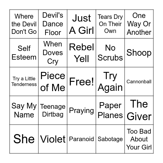 R3 & R4 | Brie's B-Day Mix Bingo Card
