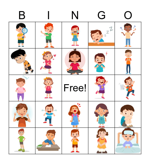 Feelings Bingo Card