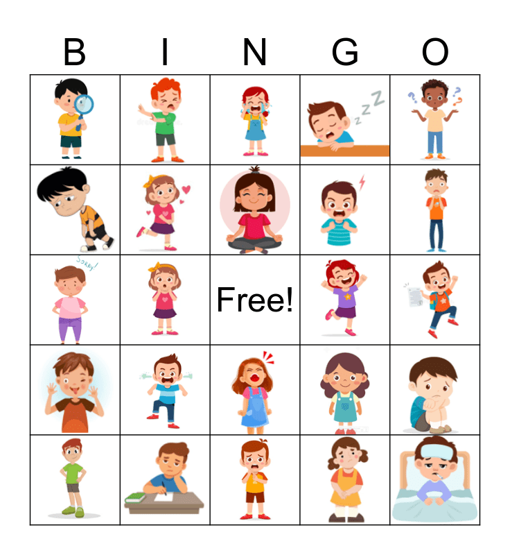 Feelings Bingo Card