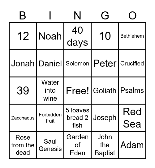BIBLE Bingo Card