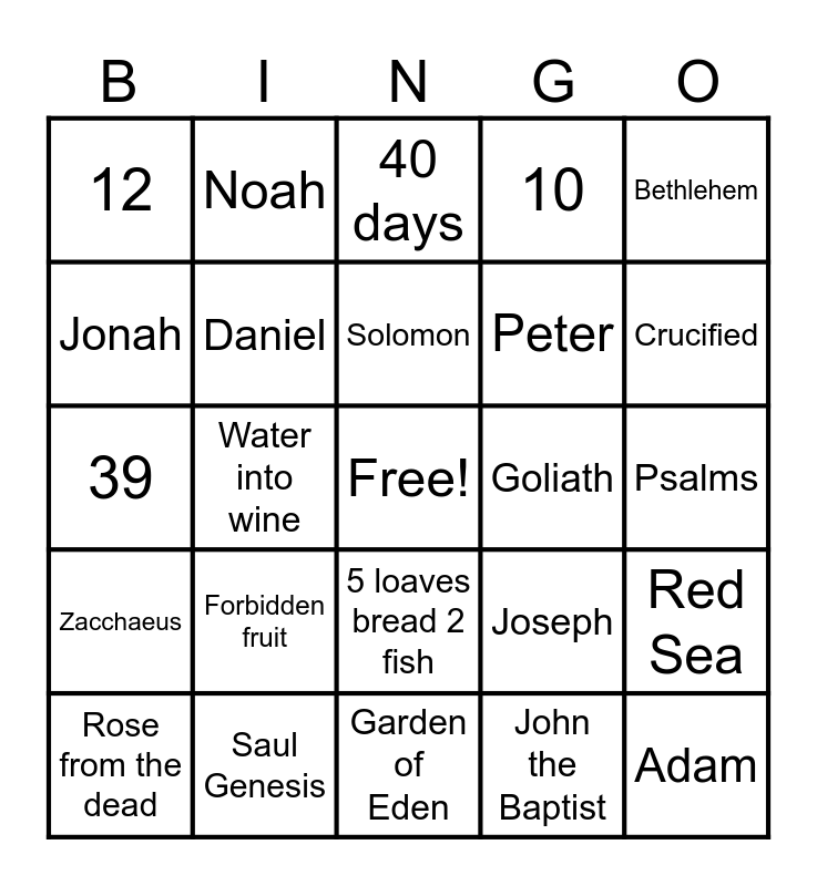 BIBLE Bingo Card