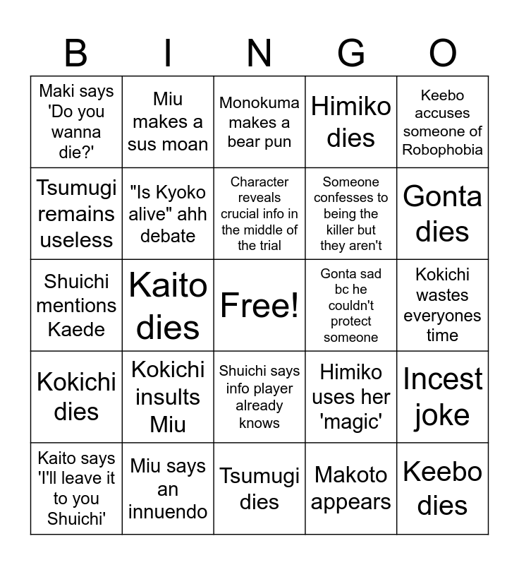 Bangin Grandpa Bingo Card