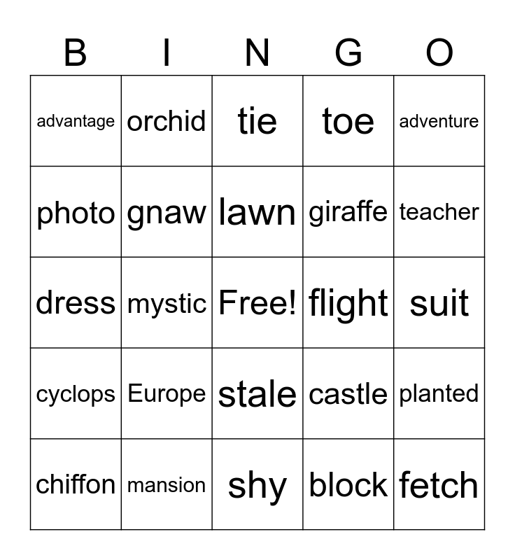 Spelling rules #2 Bingo Card