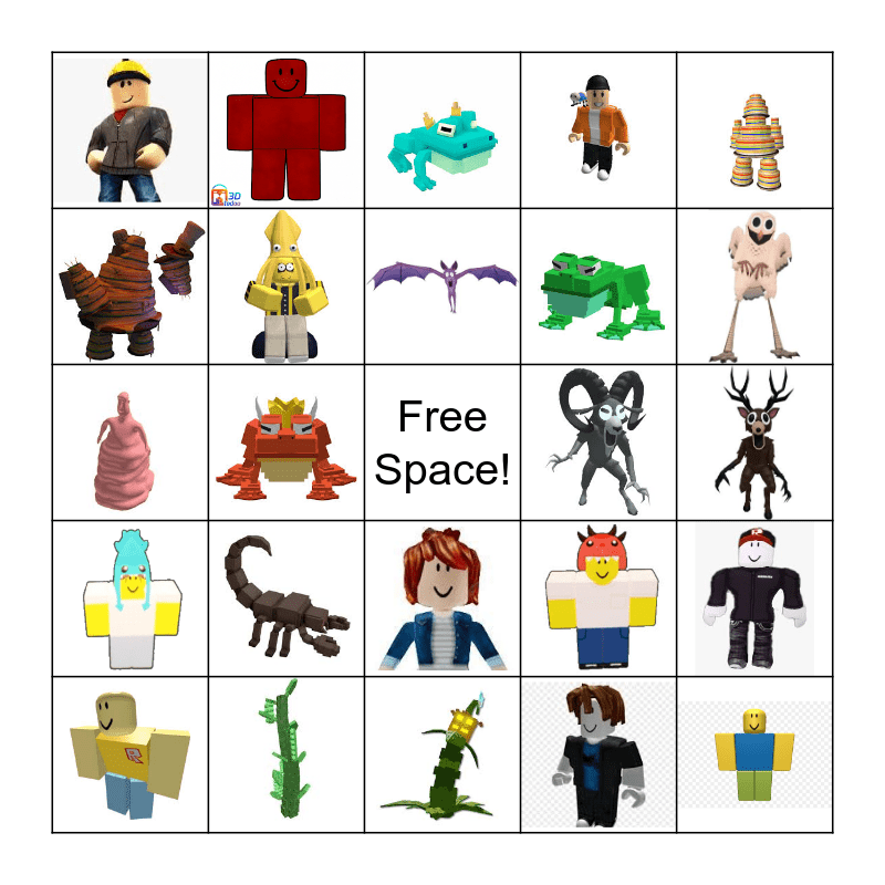 Roblox Birthday Bingo Card