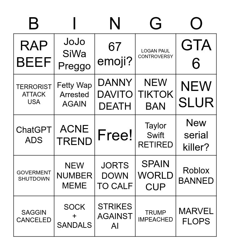 2026 BINGO Card