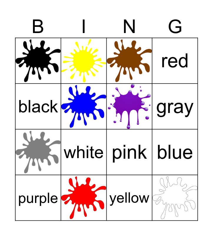 Color Bingo Card