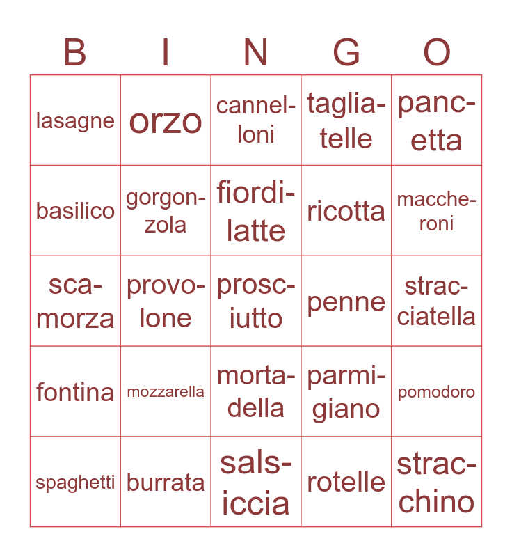 matite colorate Bingo Card