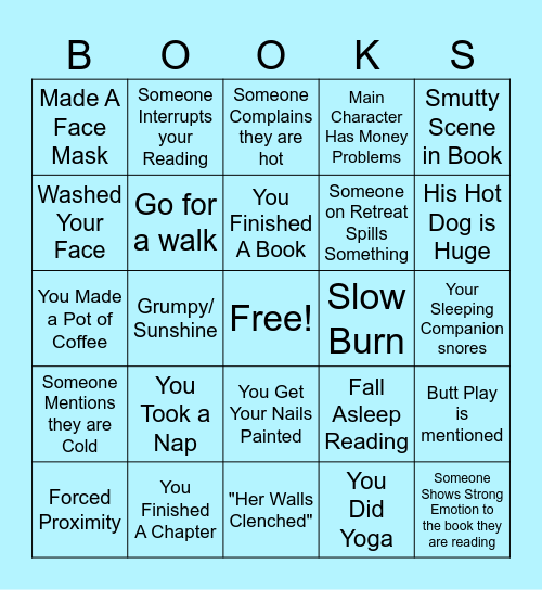 Book Retreat Bingo Card