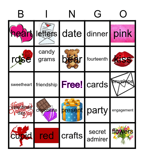 All Things Valentine 's Day Bingo Card