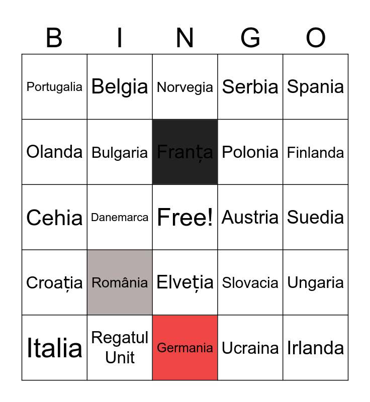 Tari Europa LNI Bingo Card