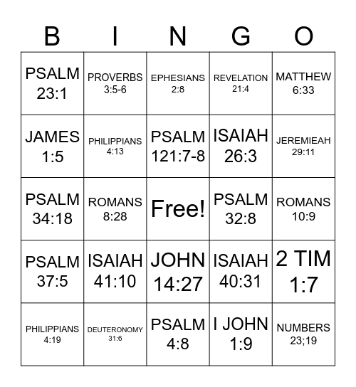 GOD'S PROMISES BINGO Card