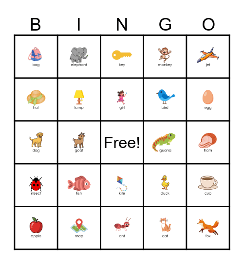Alphabets Bingo Card