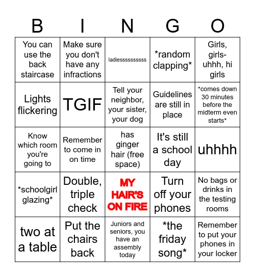 AJDFAKSLDFKJDN Bingo Card
