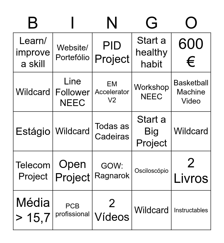 2026 Bingo Card