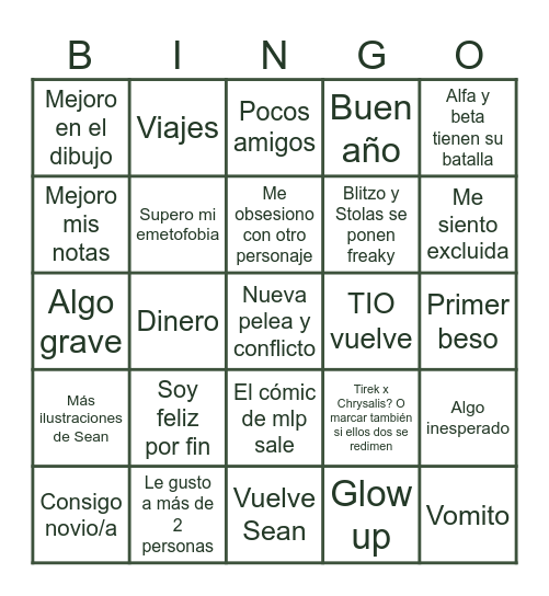 Bingo 2026 Bingo Card