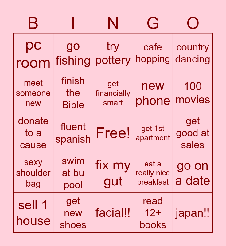 2026 Bingo Card