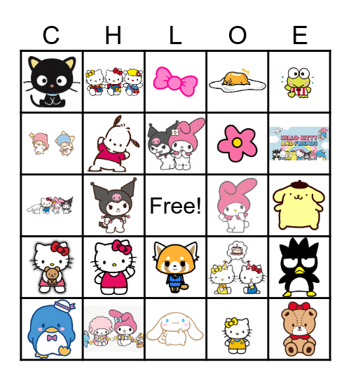 Hello Kitty Bingo Card