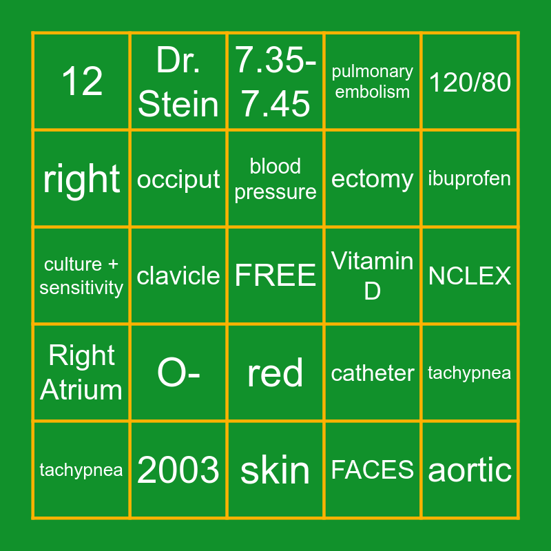 Nurses Sham-ROCK BINGO ! Bingo Card