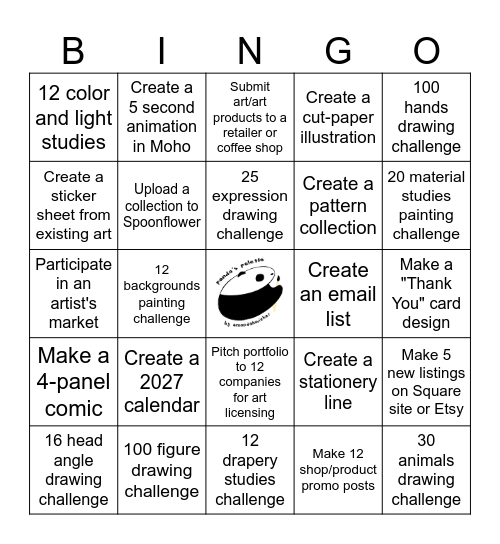 2026 Panda's Palette Bingo Card Bingo Card