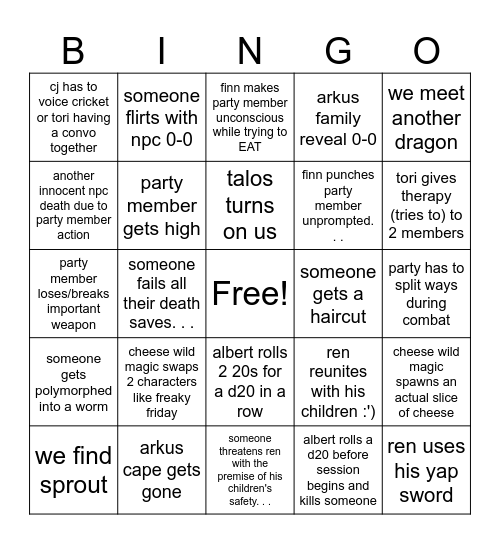 we're doomed Bingo Card