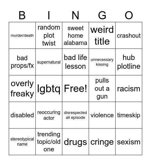 Tomorrow's teachings Kelly and Austin Bingo Card