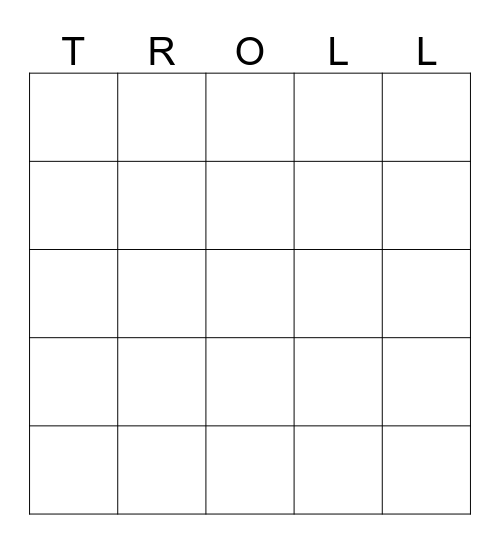 TROLL BINGO Card